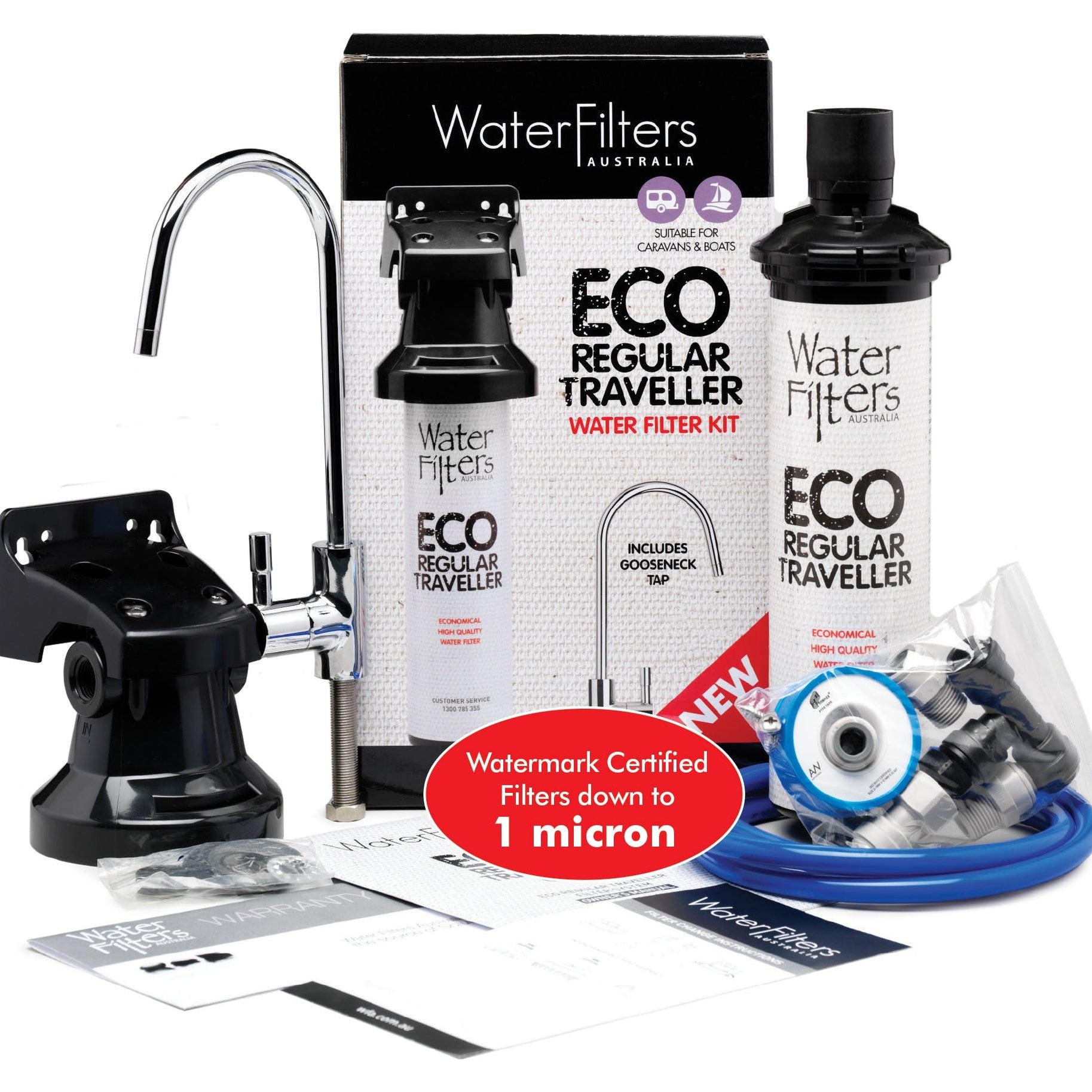 Eco Regular Travel Water Filter Kit With Gooseneck | Abba Caravans